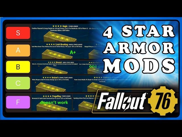 Fallout 76: Comprehensive Tier List for 4 Star Legendary Armor and ...