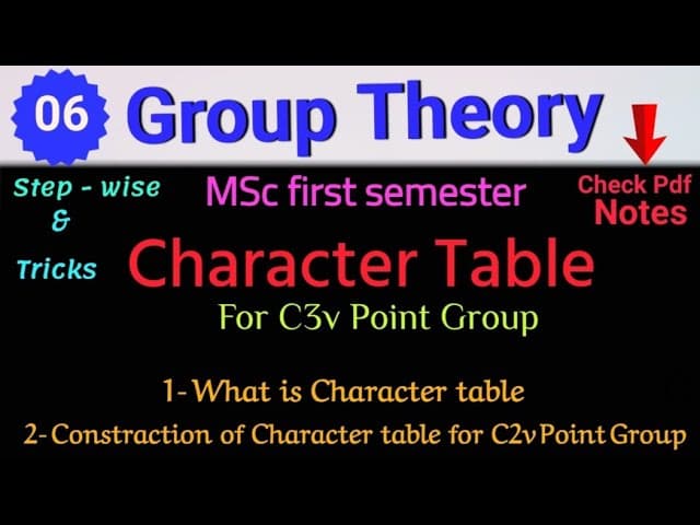 Understanding the Character Table for C3v Point Group | Galaxy.ai | Galaxy.ai