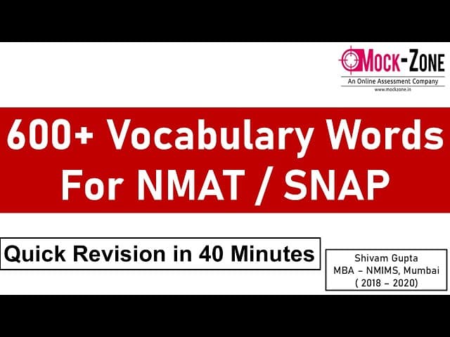 Mastering Vocabulary: 600 Essential Words for NMAT and SNAP 2024 ...
